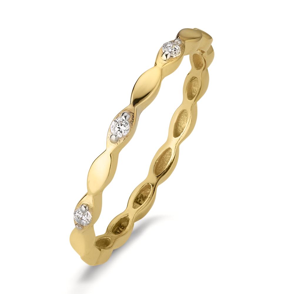 Bague à superposer Or jaune 9K Zircone 3 Pierres – Urech Bijoutier Suisse
